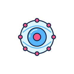 Neural network eye tracking concept outline icon Vector Image