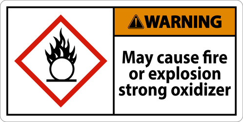 Caution may cause fire or explosion sign on white Vector Image