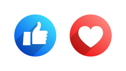 Red social media bubble shape with like heart Vector Image