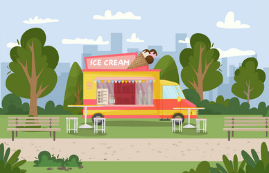 An ice cream van Royalty Free Vector Image - VectorStock