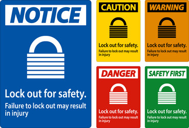 Safety first lock out for safety failure to lock Vector Image