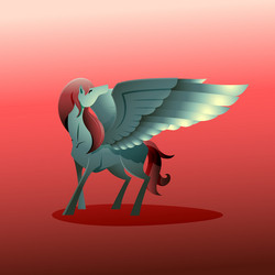 Beautiful legend pegasus winged horse sit lying Vector Image