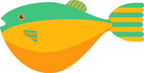 Fish flat on white Royalty Free Vector Image - VectorStock