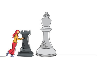Single one line drawing leader success concept Vector Image