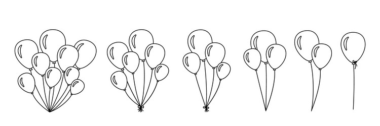Bunch of Balloons Outline Vector Images (over 500)