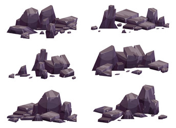 Cartoon stones collection isolated on white Vector Image