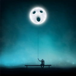 Man is doing breathing exercise deep breath Vector Image