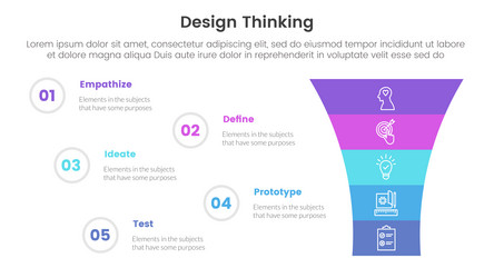 Design thinking process infographic template Vector Image