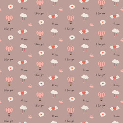 Seamless wallpaper pattern hearts and air balloons