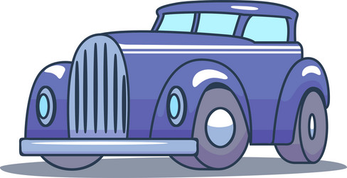 Retro car cartoon art isolated Royalty Free Vector Image