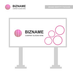 Compnay bill board design with world logo Vector Image