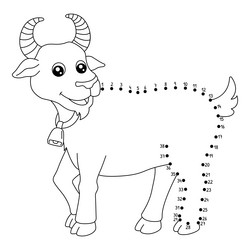 Dot to dot duck farm animal isolated coloring page