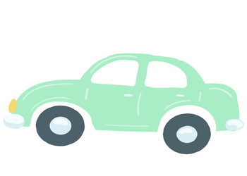 Passenger car green color isolated traffic Vector Image