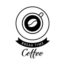 Coffee time its time for logo stamp quote Vector Image