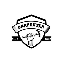 Carpenter logo design in rustic retro vintage Vector Image