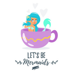 Cute cartoon mermaid sitting on a rock Royalty Free Vector