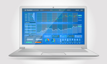 Trading platform interface with infographic Vector Image
