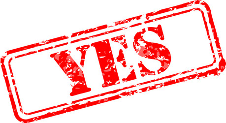 Yes stamp yes rectangular stamp on white Vector Image