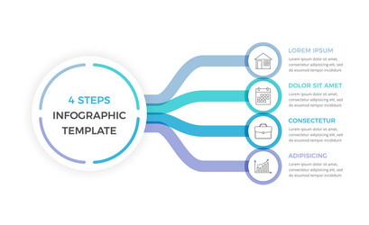 Infographic template with 4 steps Royalty Free Vector Image
