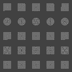Square labyrinth icon Royalty Free Vector Image