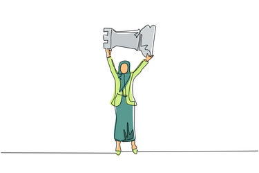 Single one line drawing leader success concept Vector Image