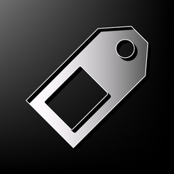 Price tag sign blue 3d printed icon Royalty Free Vector