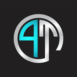 Pt logo monogram with wings arrow around design Vector Image