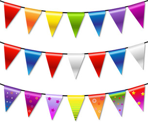 Party concept banner card with buntings garland Vector Image