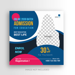 Education facebook post template Royalty Free Vector Image