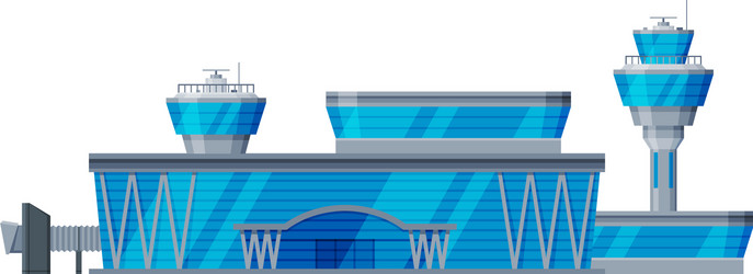 Airport control tower terminal building Royalty Free Vector