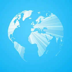 Blue blank world map Royalty Free Vector Image