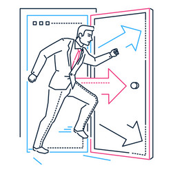 Single one line drawing businessman pointing Vector Image