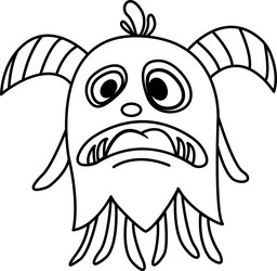 Cartoon monster for coloring page Royalty Free Vector Image