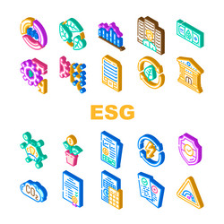 Environmental social governance icons set Vector Image