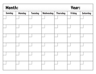 Blank calendar template for one month without Vector Image