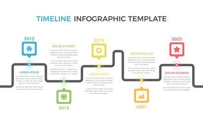 Road map and journey route timeline infographics Vector Image