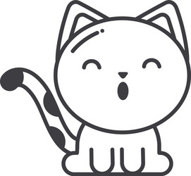 Cute cartoon cat face icon on white background Vector Image