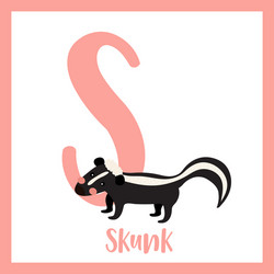 Letter s tracing skunk Royalty Free Vector Image