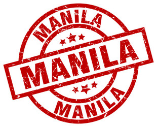 Manila stamp red grunge isolated sign Royalty Free Vector