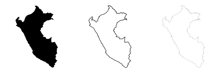 Peru country map silhouette Royalty Free Vector Image