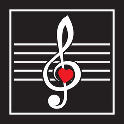 Black treble clef with wing Royalty Free Vector Image