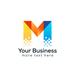 Colorful letter m shape logo modern fun identity Vector Image