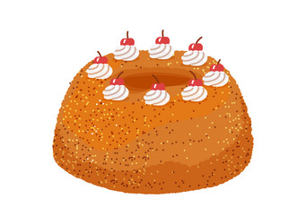 Frankfurter kranz crown sponge cake from germany Vector Image