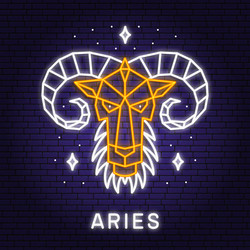 Neon horoscope circle with signs of zodiac set Vector Image