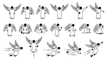 Jesus christ basic action postures and poses Vector Image