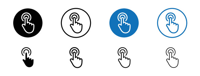 Interaction icon set touch screen digital click Vector Image