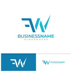 Letter f w logo template creative Royalty Free Vector Image