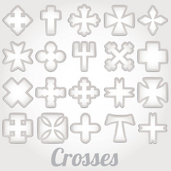 Set of celtic crosses for religious design Vector Image