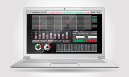 Trading platform interface with infographic Vector Image