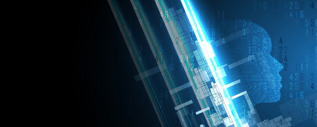 Artificial intelligence technology web background Vector Image